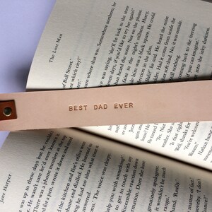 Leather Bookmark, Personalised With Message or Name. Hand Stamped With ...