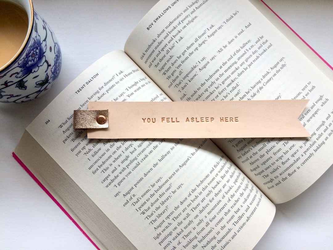 Leather Bookmark, Personalised With Message or Name. Hand Stamped With ...
