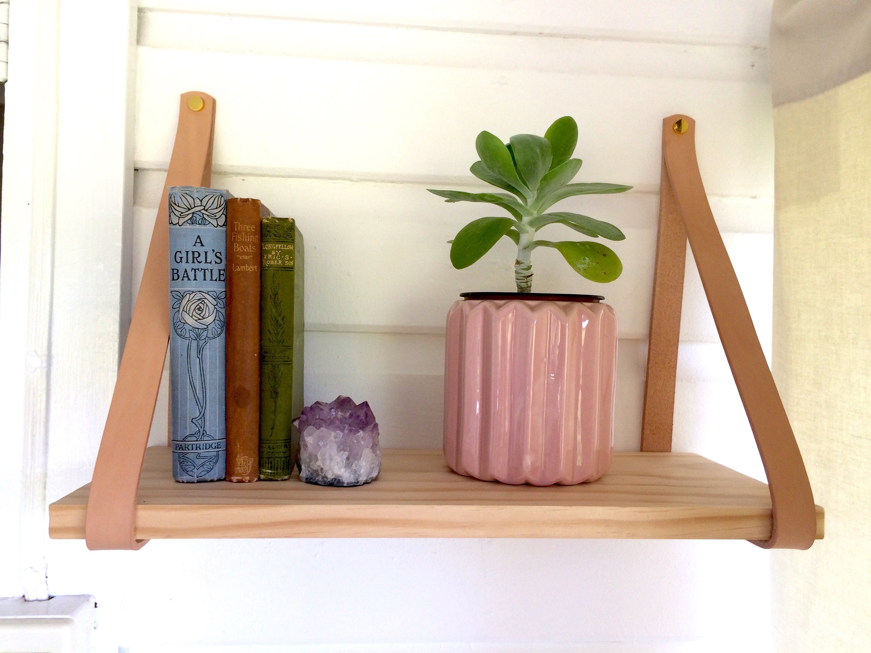 Leather Shelf Straps Hanging Leather Display Shelf or Leather - Etsy ...