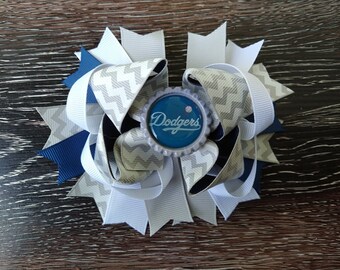 La Dodgers Hair Bow - Etsy