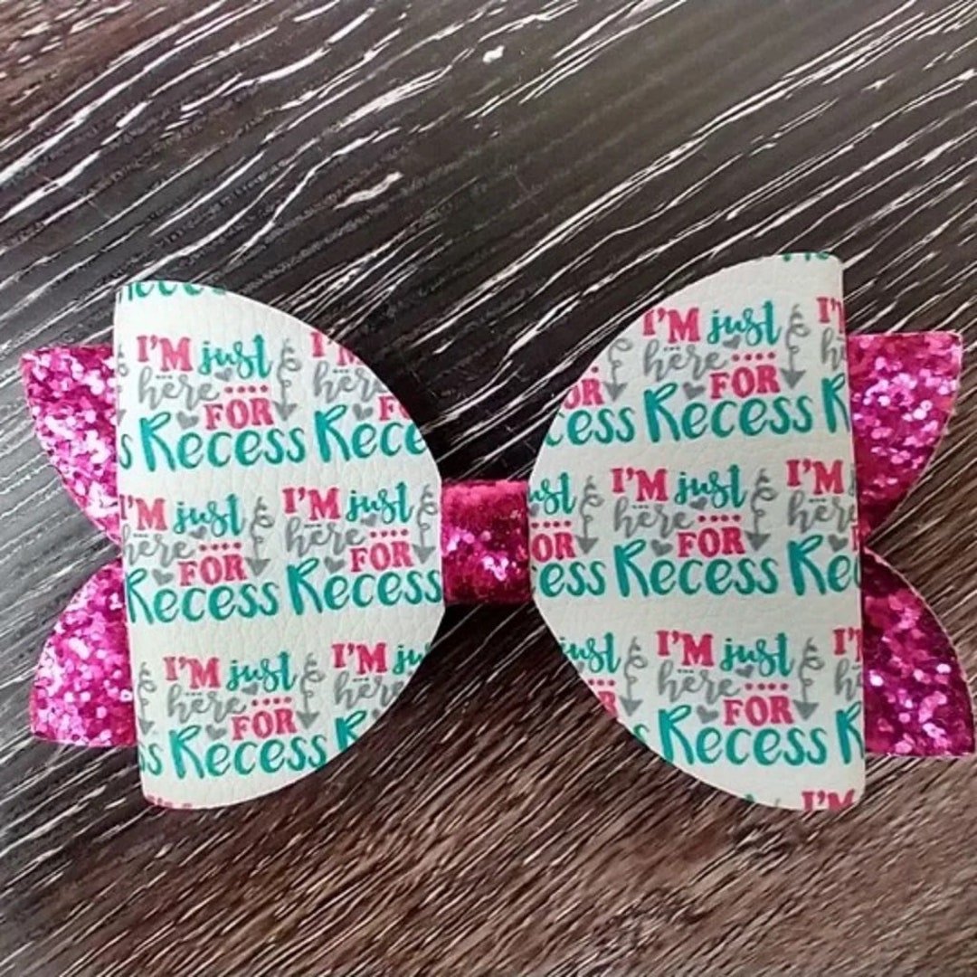 Recess School Leather Hair Bow - Etsy