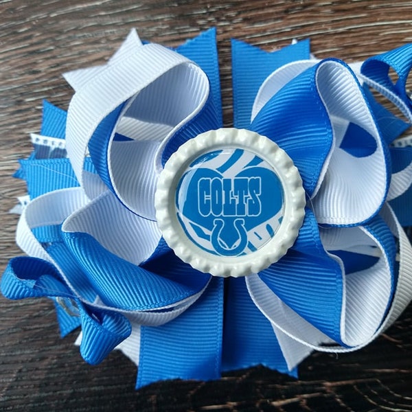 Colts Hair Bow - Etsy