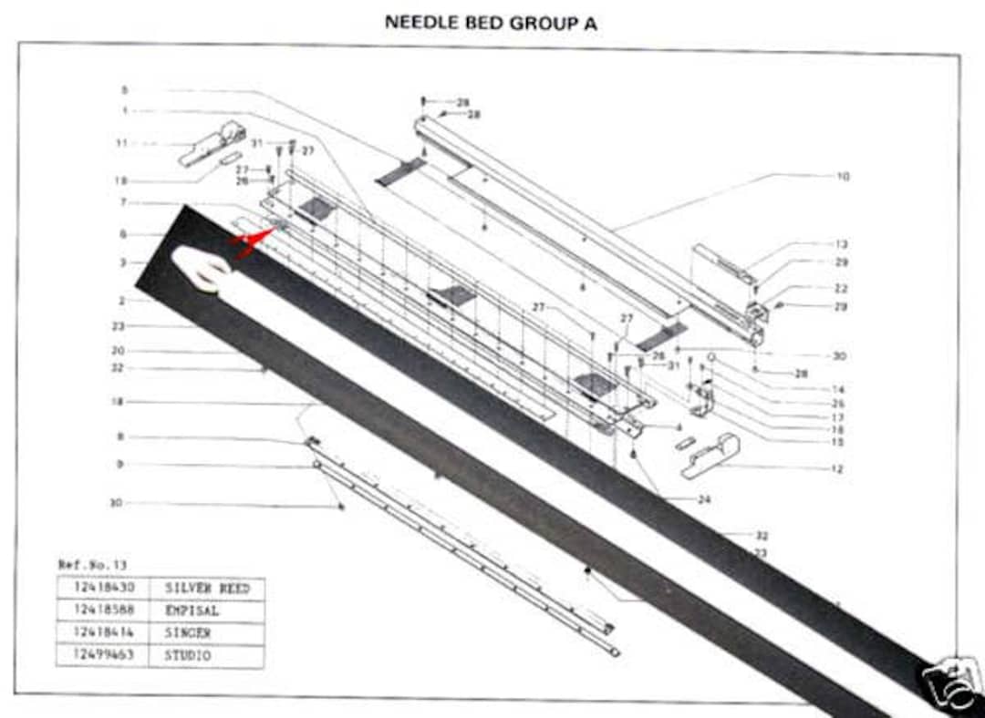 Needle Retainer for Singer Ribbing Knitting Machine SRP50 SRP60 SRP60N ...
