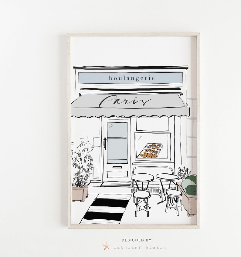 Boulangerie Print, Bakery Store Front, Patisserie Poster, Bakery ...