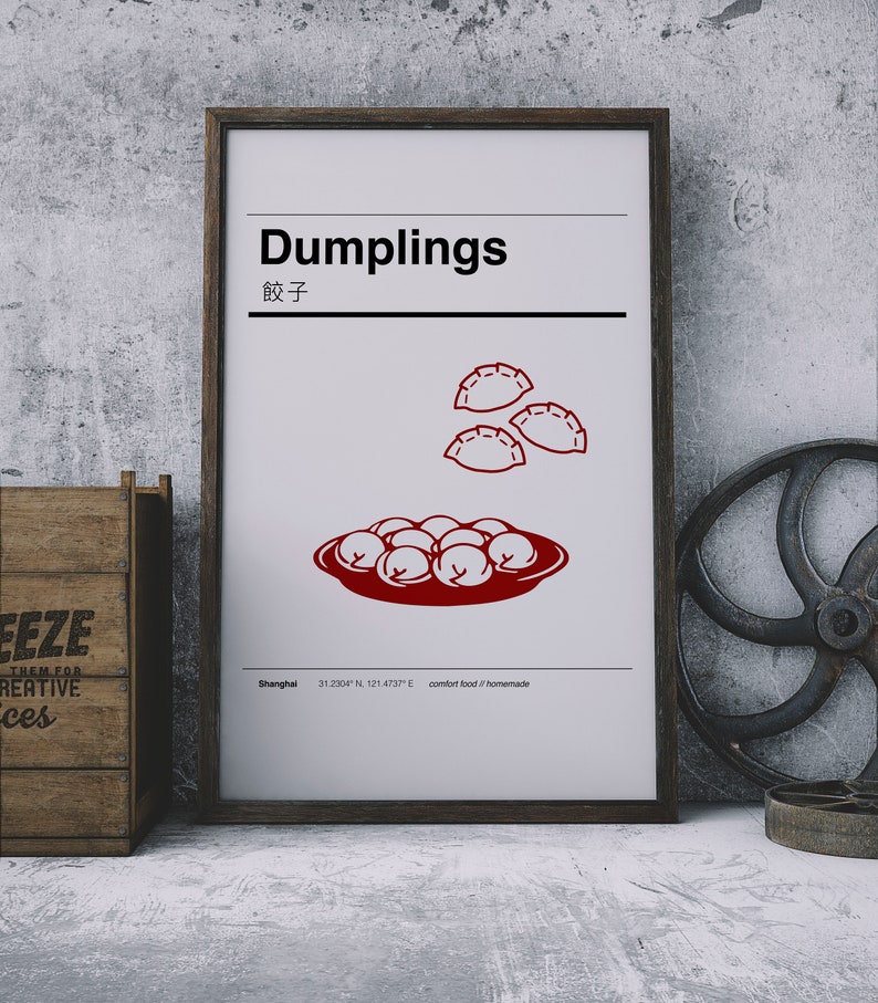 Dumplings, Dumplings Poster, Dumplings Print, Jiaozi Poster, Chinese ...