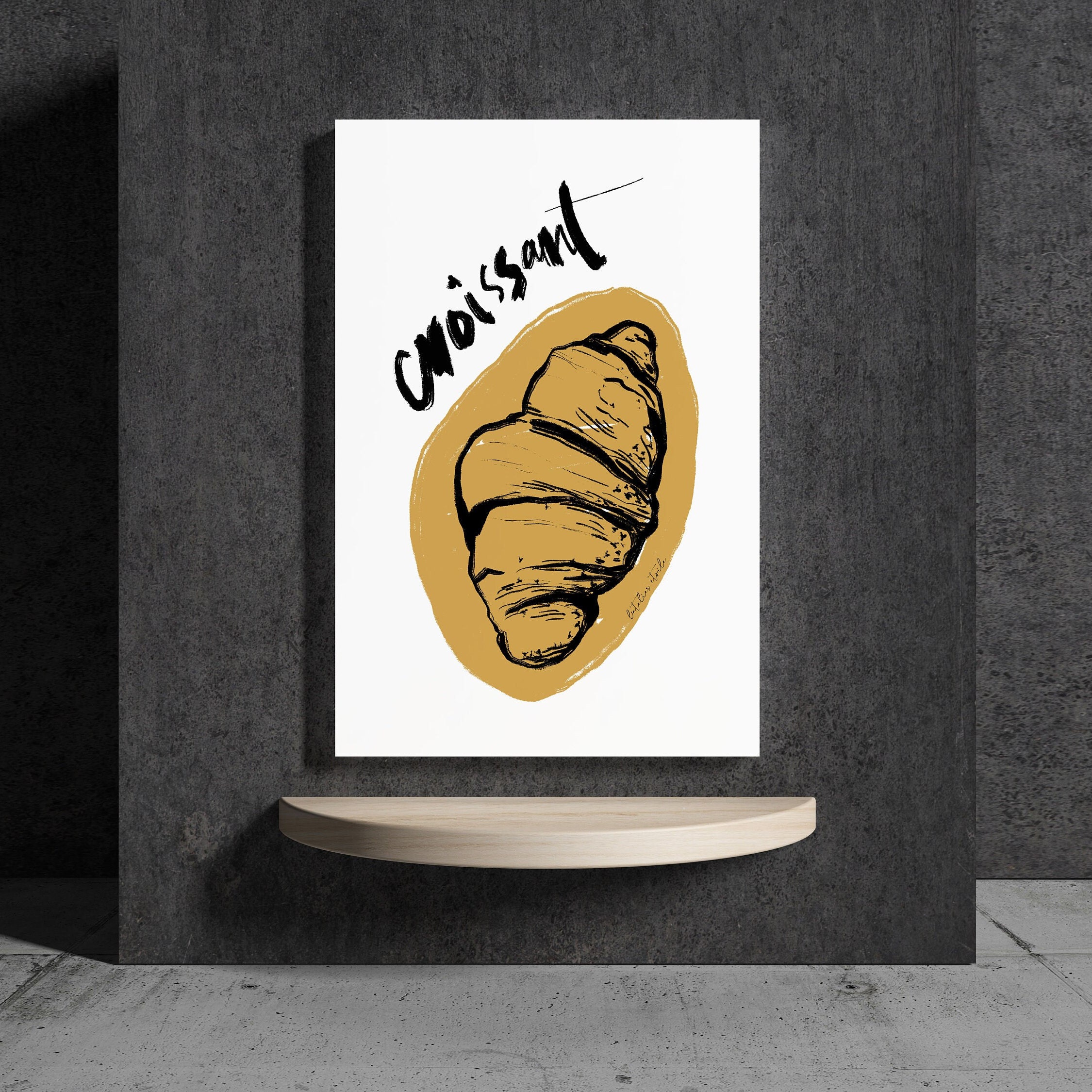 Croissant Print, Croissant Poster, Food Illustration, French Pastry ...