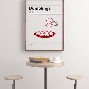 Dumplings, Dumplings Poster, Dumplings Print, Jiaozi Poster, Chinese ...