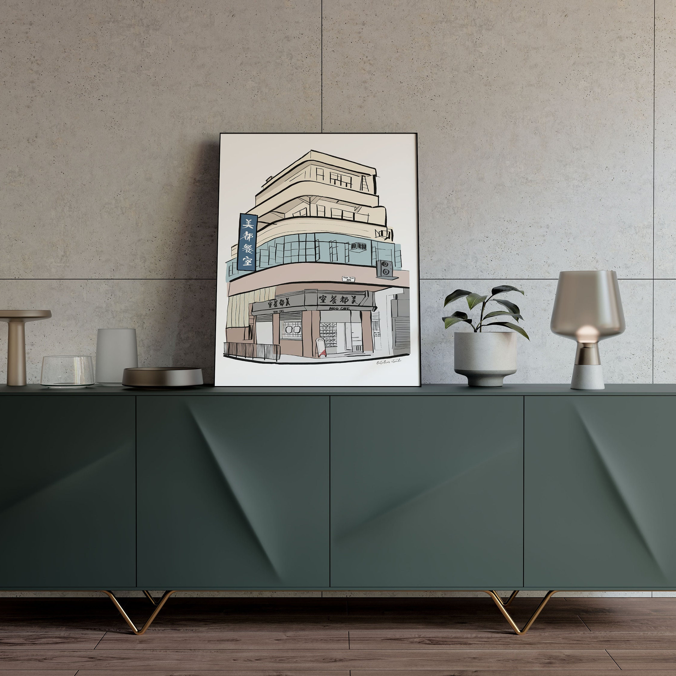 Mido Cafe, Hong Kong Print, Cities Poster, Hong Kong Cafe, Mido Cafe ...