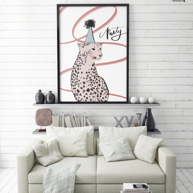 Cheetah, Cheetah Print, Cheetah Illustration, Nursery Print, Nursery ...