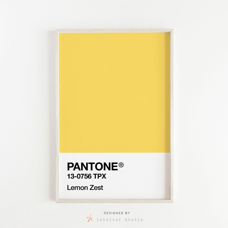 Lemon Zest Pantone Pantone Wall Art Yellow Wall Art Wall | Etsy
