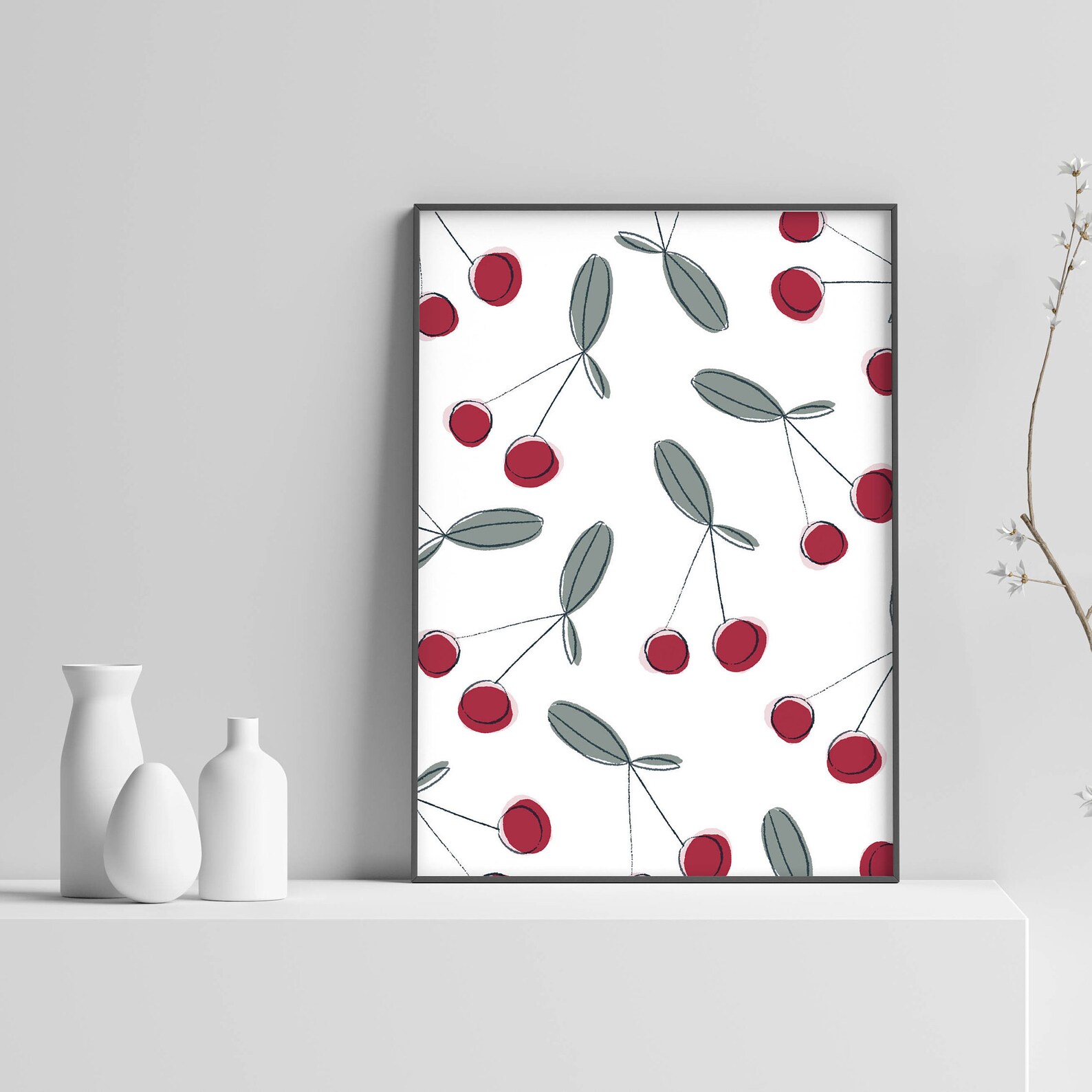 Cherry Print, Cherry Poster, Cherries Print, Kitchen Wall Decor ...