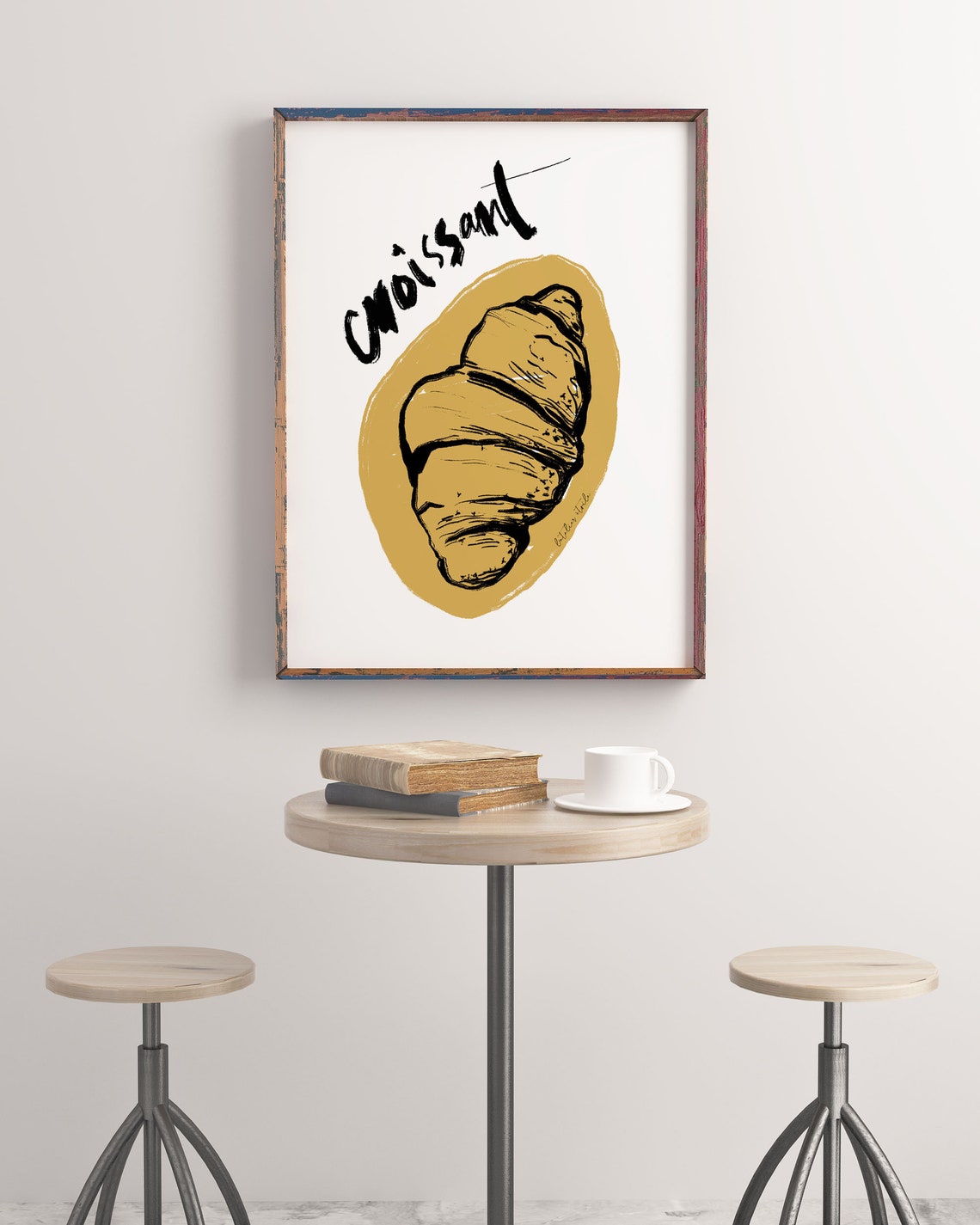 Croissant Print Croissant Poster Food Illustration French - Etsy