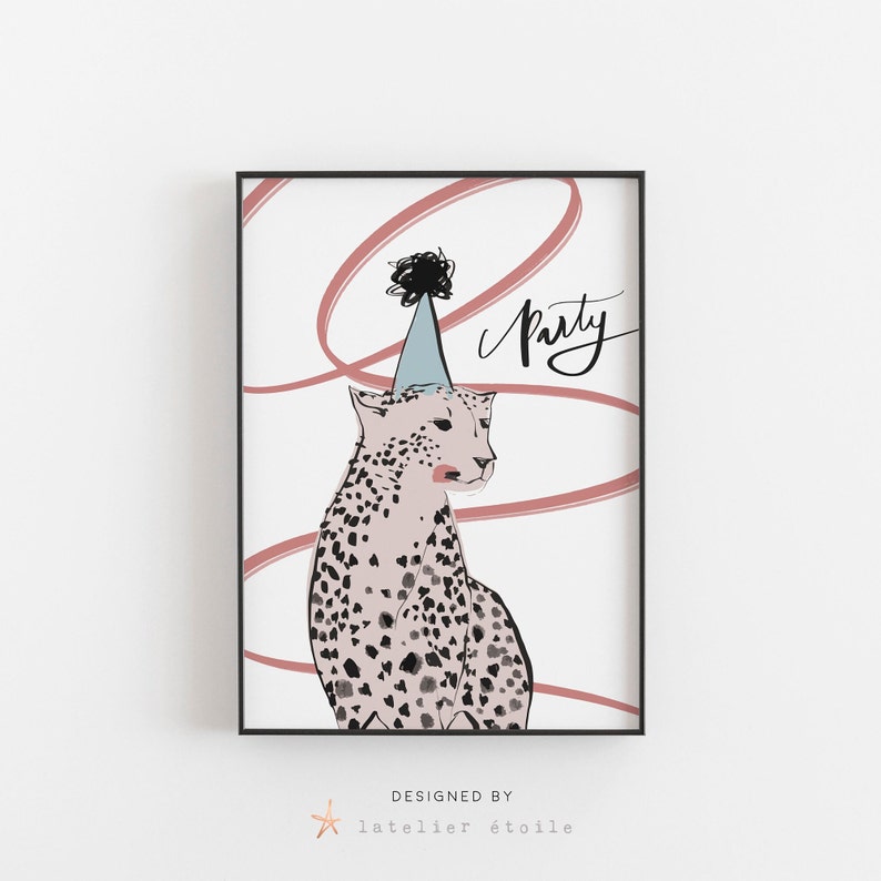 Cheetah, Cheetah Print, Cheetah Illustration, Nursery Print, Nursery ...