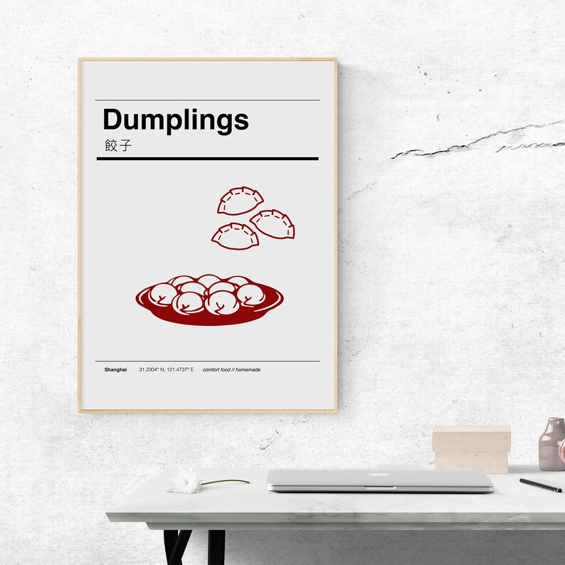 Dumplings, Dumplings Poster, Dumplings Print, Jiaozi Poster, Chinese ...