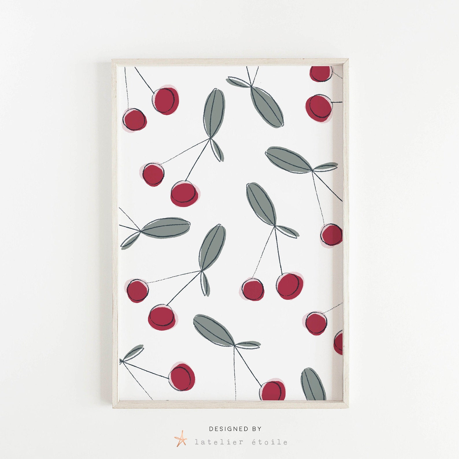 Cherry Print, Cherry Poster, Cherries Print, Kitchen Wall Decor ...