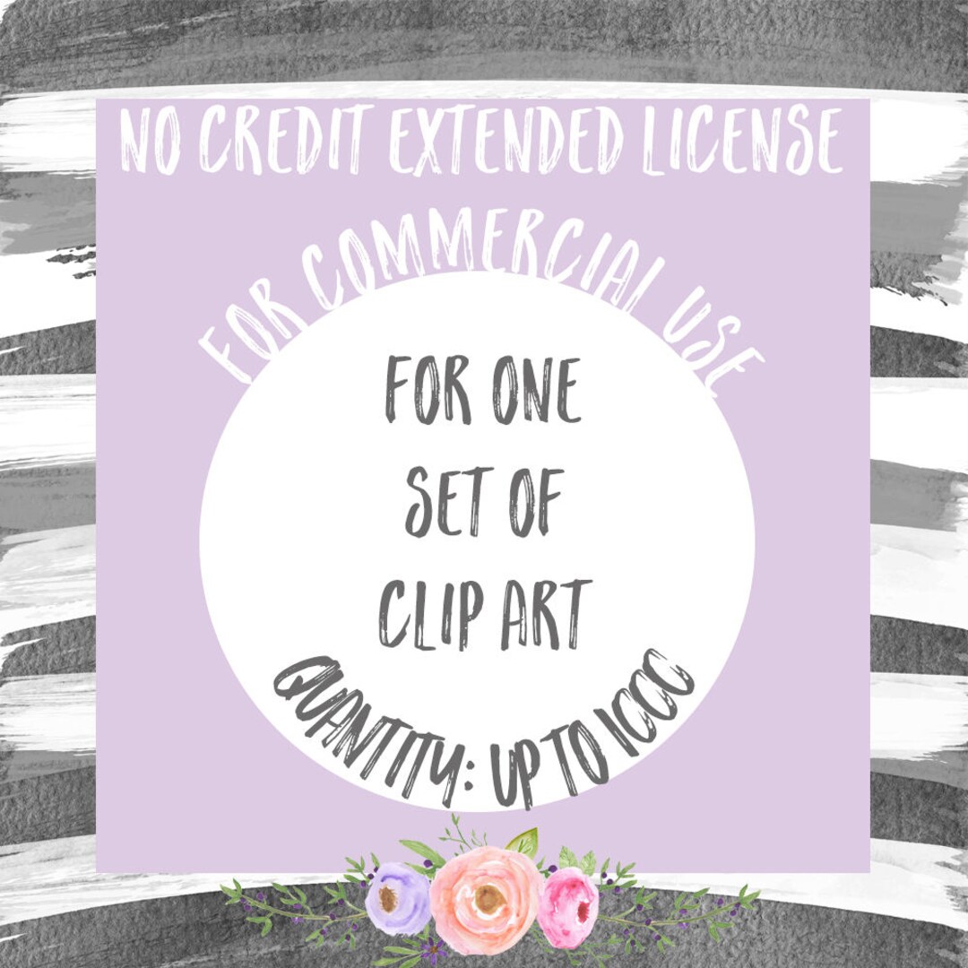 Extended License for Commercial Use of One Clipart Set - Quantity of up ...