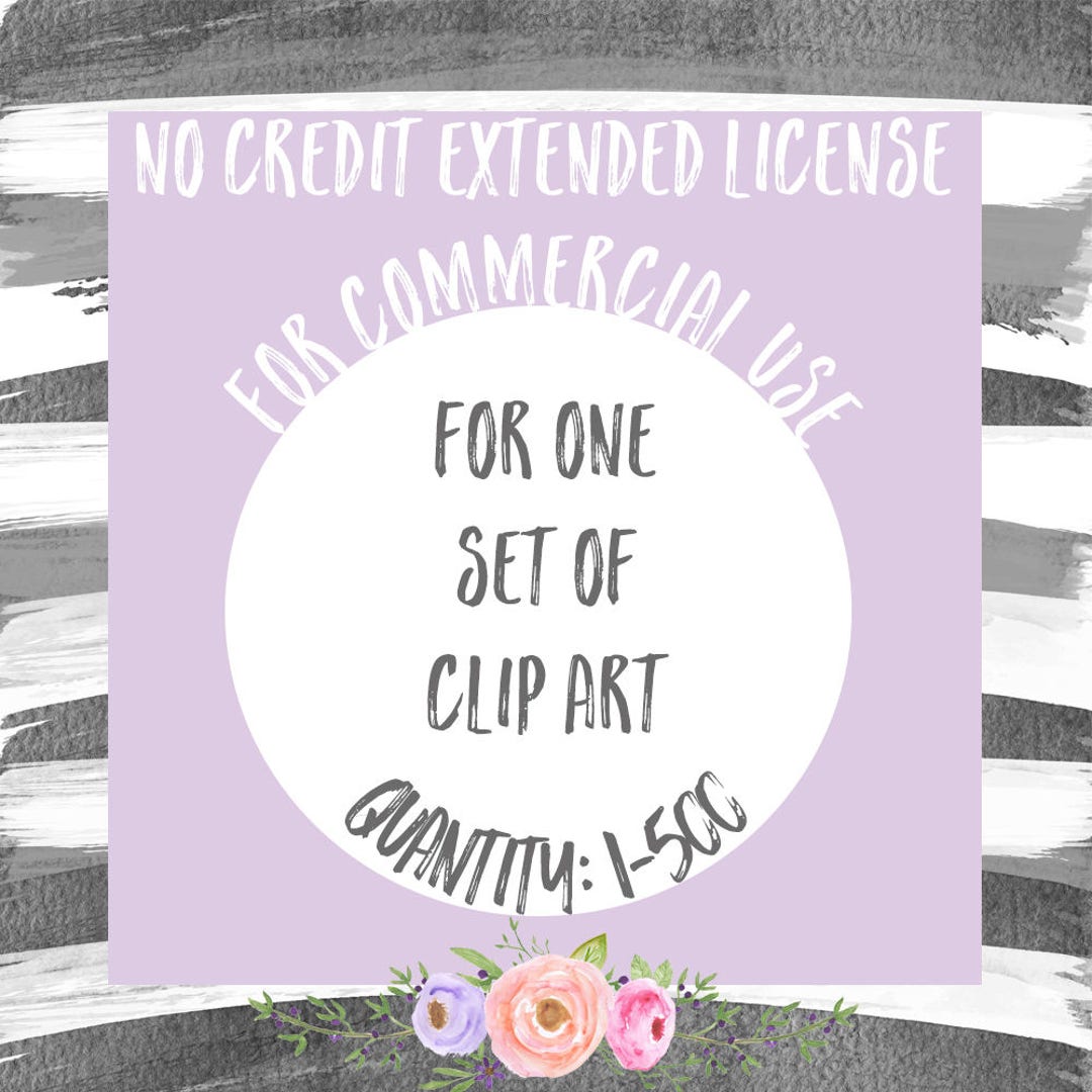 Extended License for Commercial Use of One Clipart Set - Quantity of 1 ...