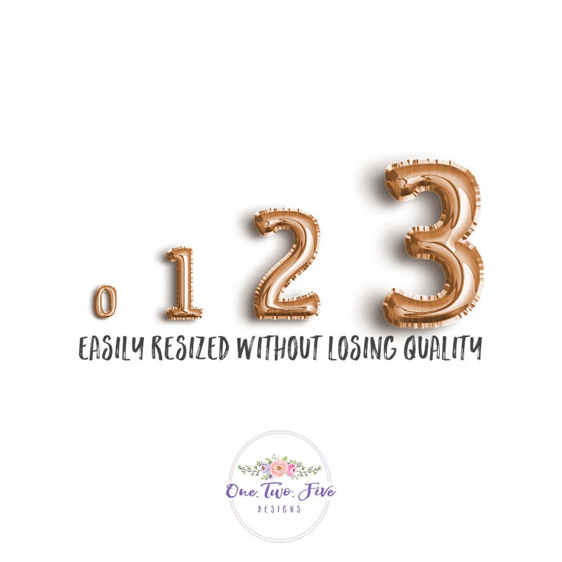 Rose Gold Foil Number Balloons Clipart | Rose Gold Balloon Clipart ...