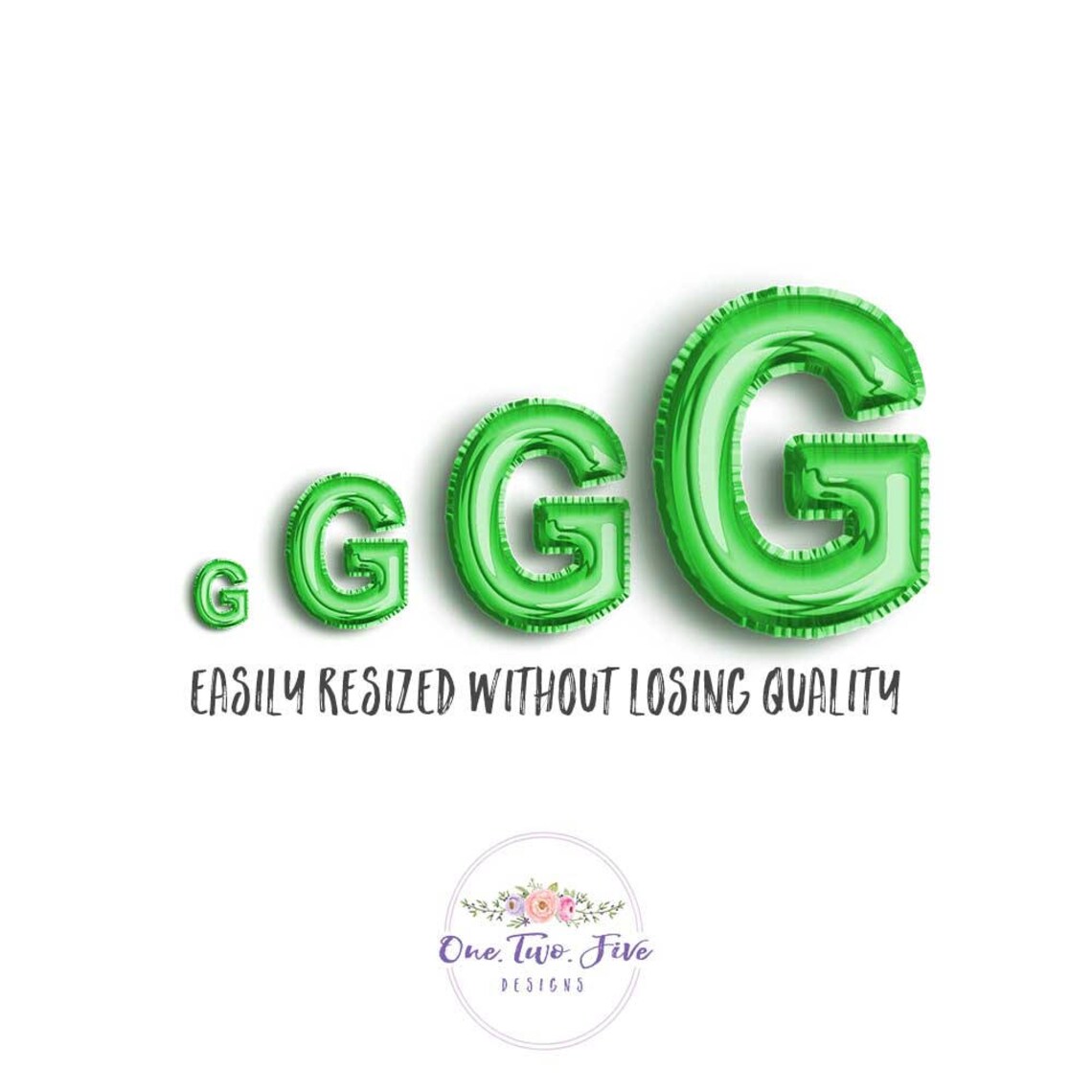 Green Foil Mylar Letter/number Balloon Clipart | Green Letters | Green ...