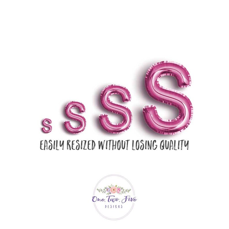 Pink Foil Mylar Letter & Number Balloon Clipart | Pink Letters | Pink ...