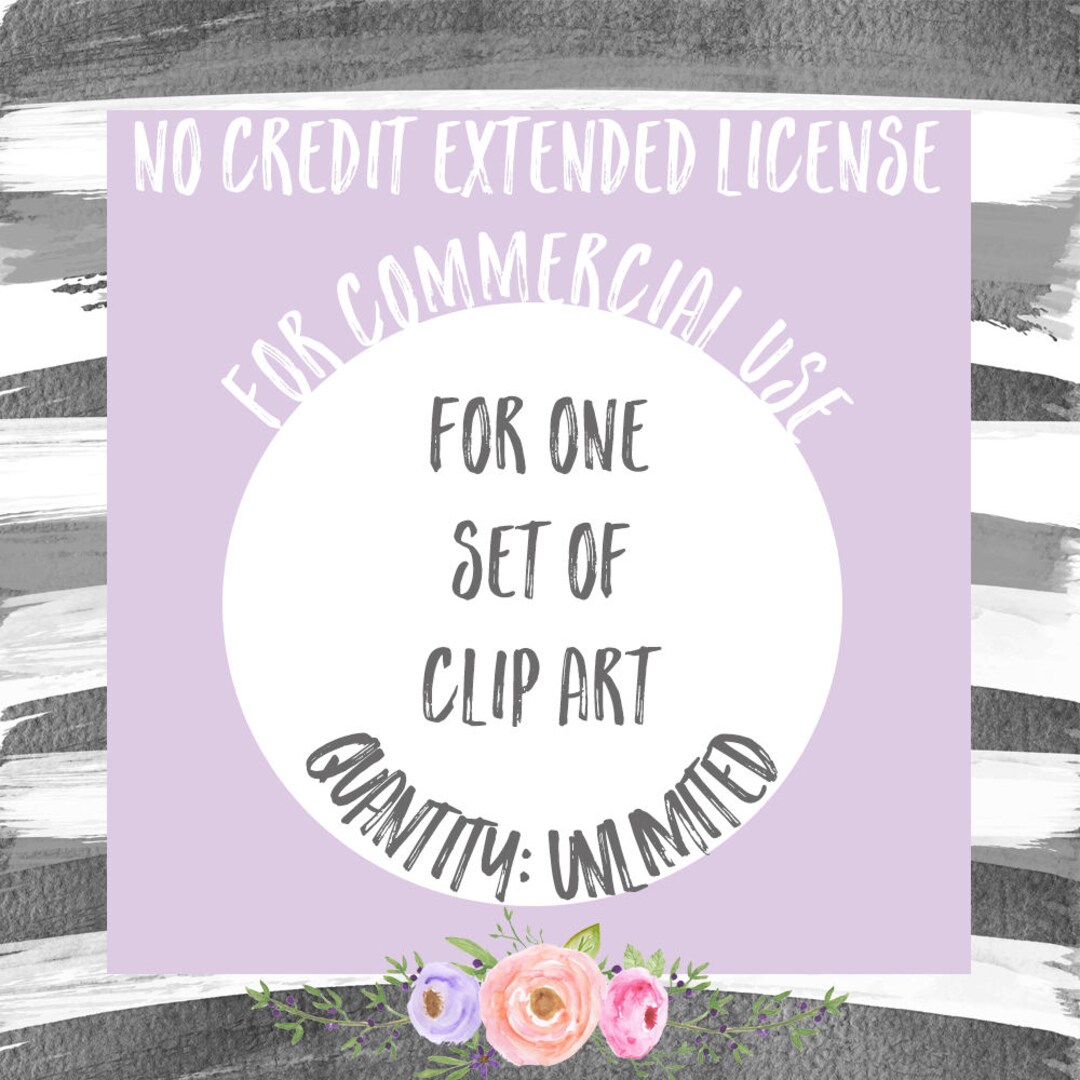 Extended License for Commercial Use of One Clipart Set - Quantity ...
