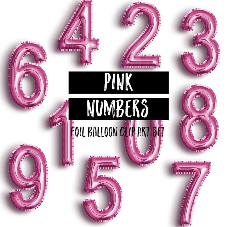 Pink Foil Mylar Letter & Number Balloon Clipart Pink Letters Pink ...