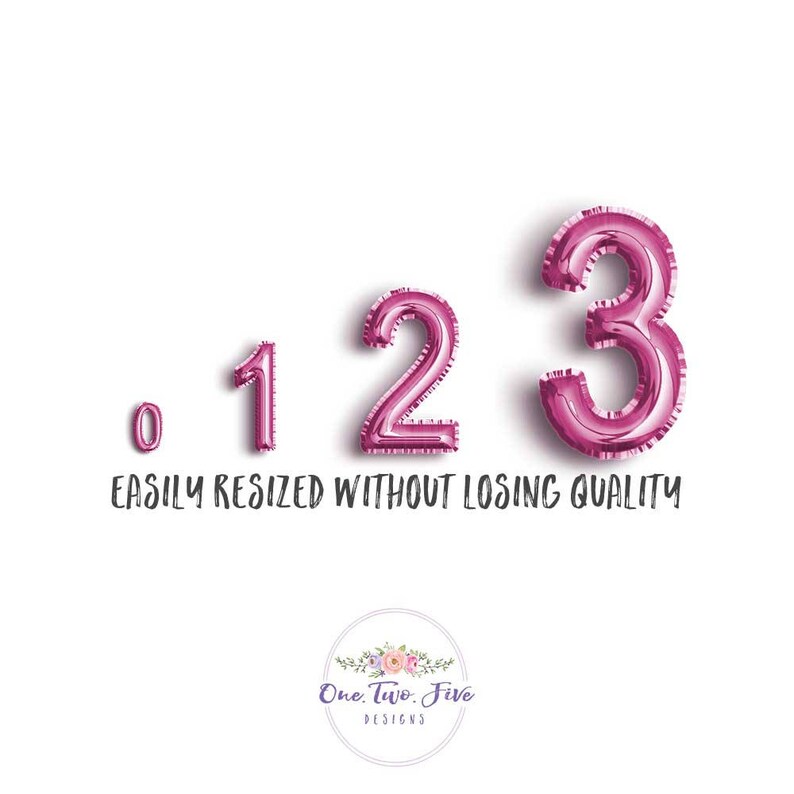 Pink Foil Mylar Letter & Number Balloon Clipart | Pink Letters | Pink ...
