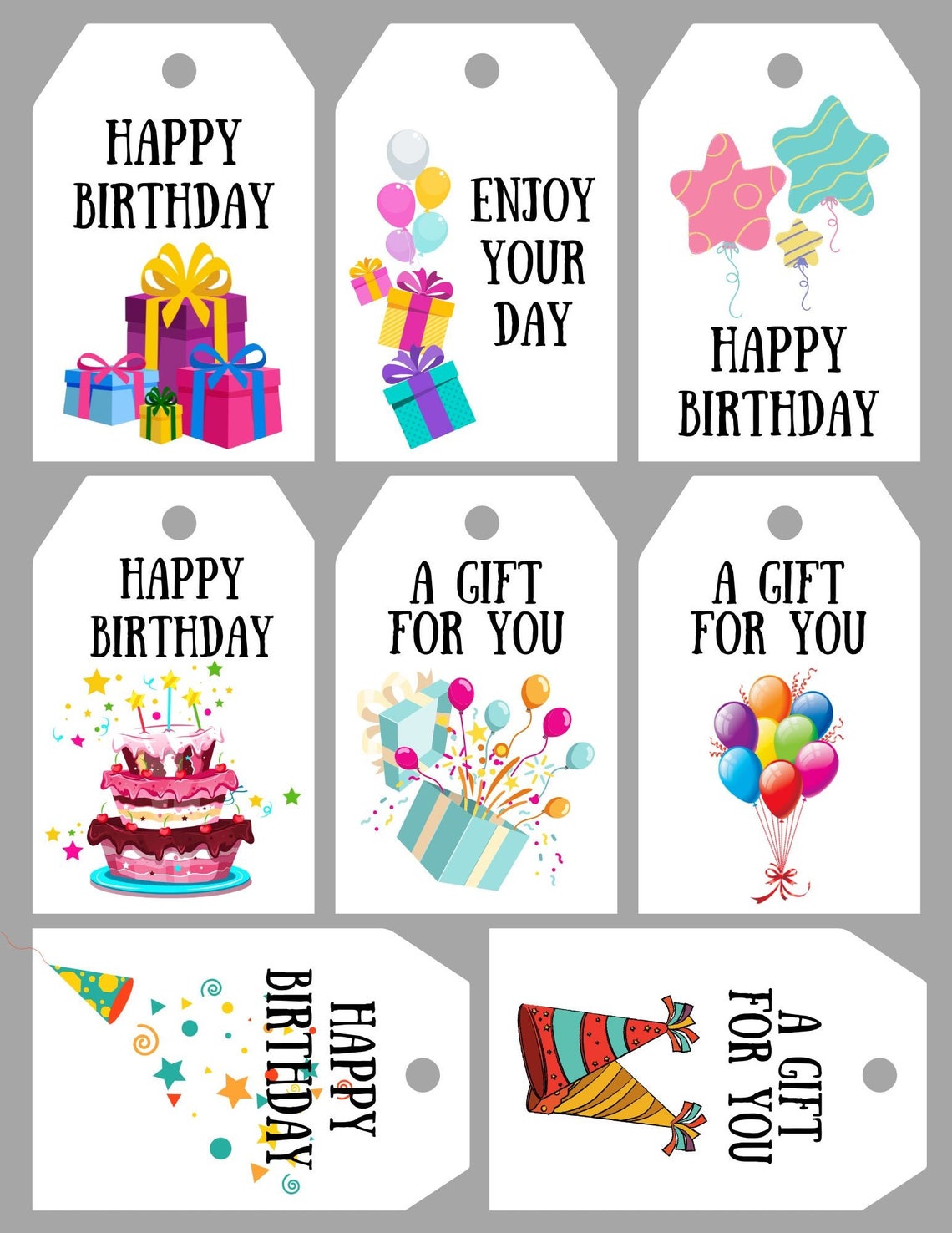 Printable Birthday Gift Tags| Happy Birthday Printable Gift Tags ...