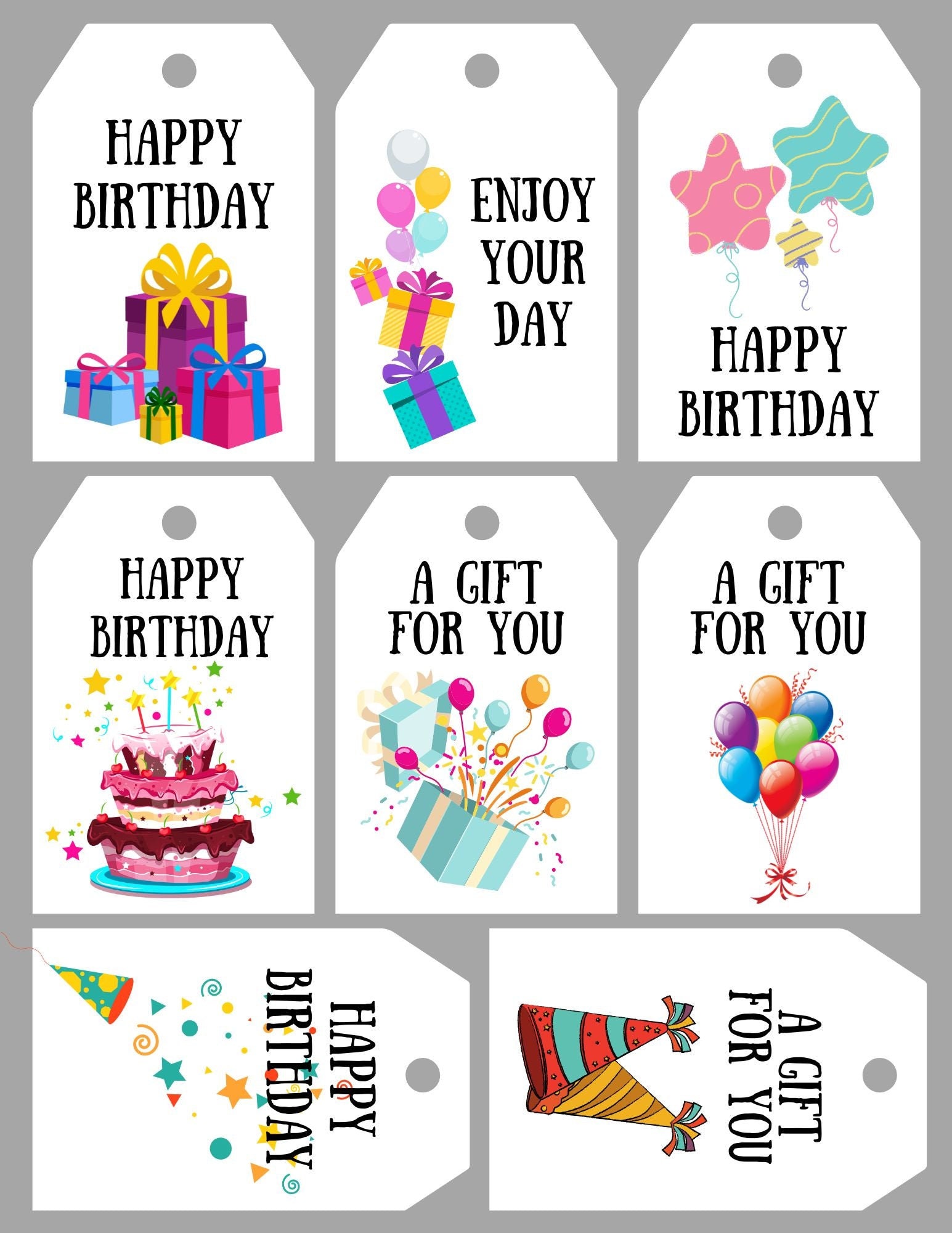 Printable Birthday Gift Tags| Happy Birthday Printable Gift Tags ...