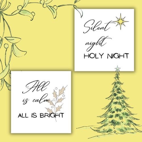 Printable Silent Night Wall Art - Etsy