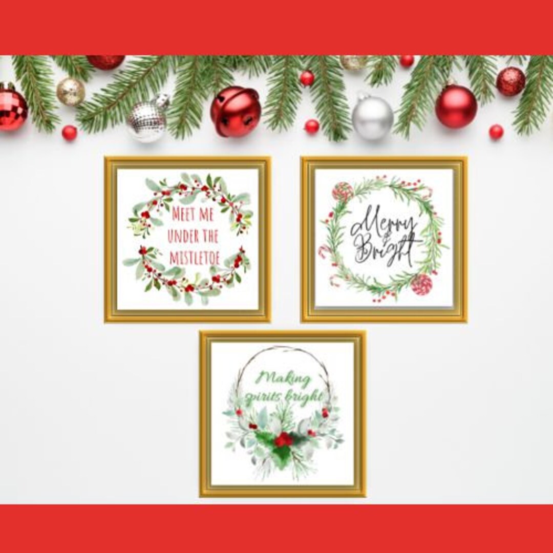 Printable Christmas Wall Art| Christmas Printable Wall Art Decor ...