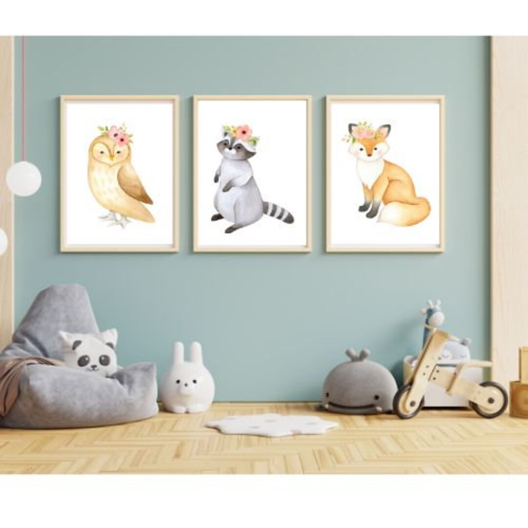 Printable Woodland Animal Wall Art, High Quality Animal Wall Decor ...