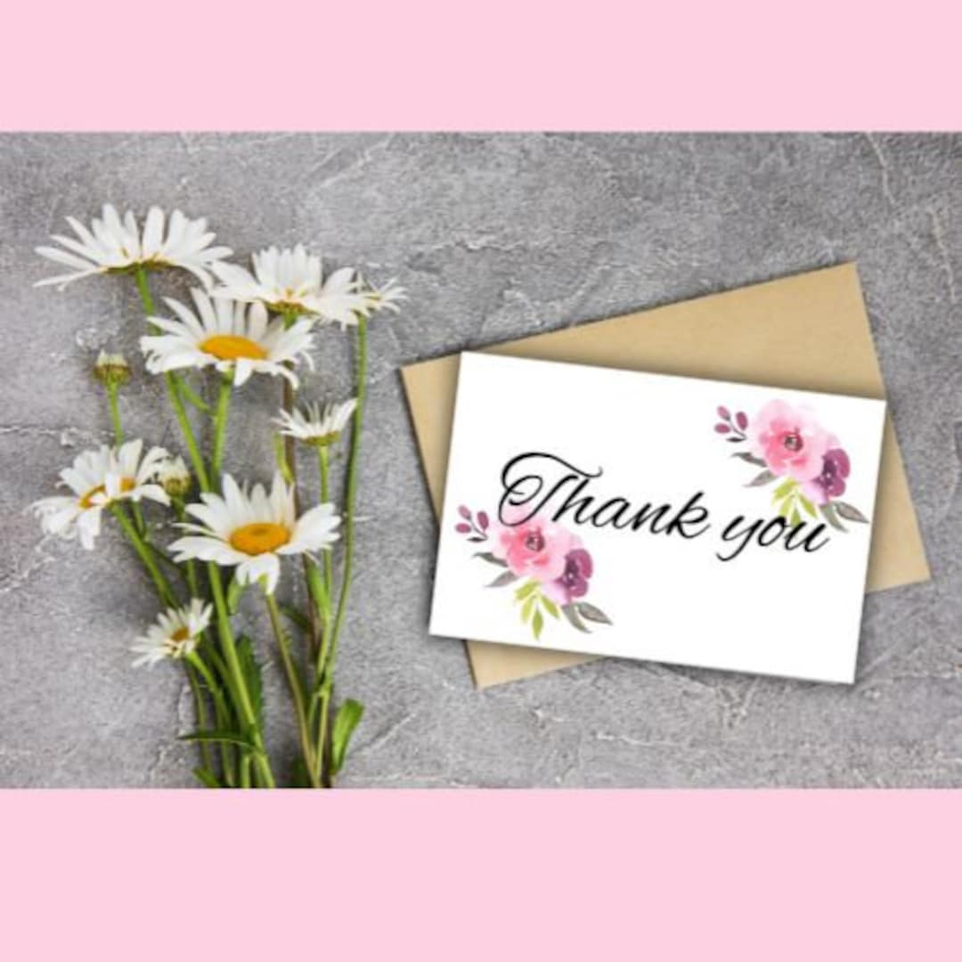 Printable Thank You Card, Thank You Business Card, Thank You Note ...