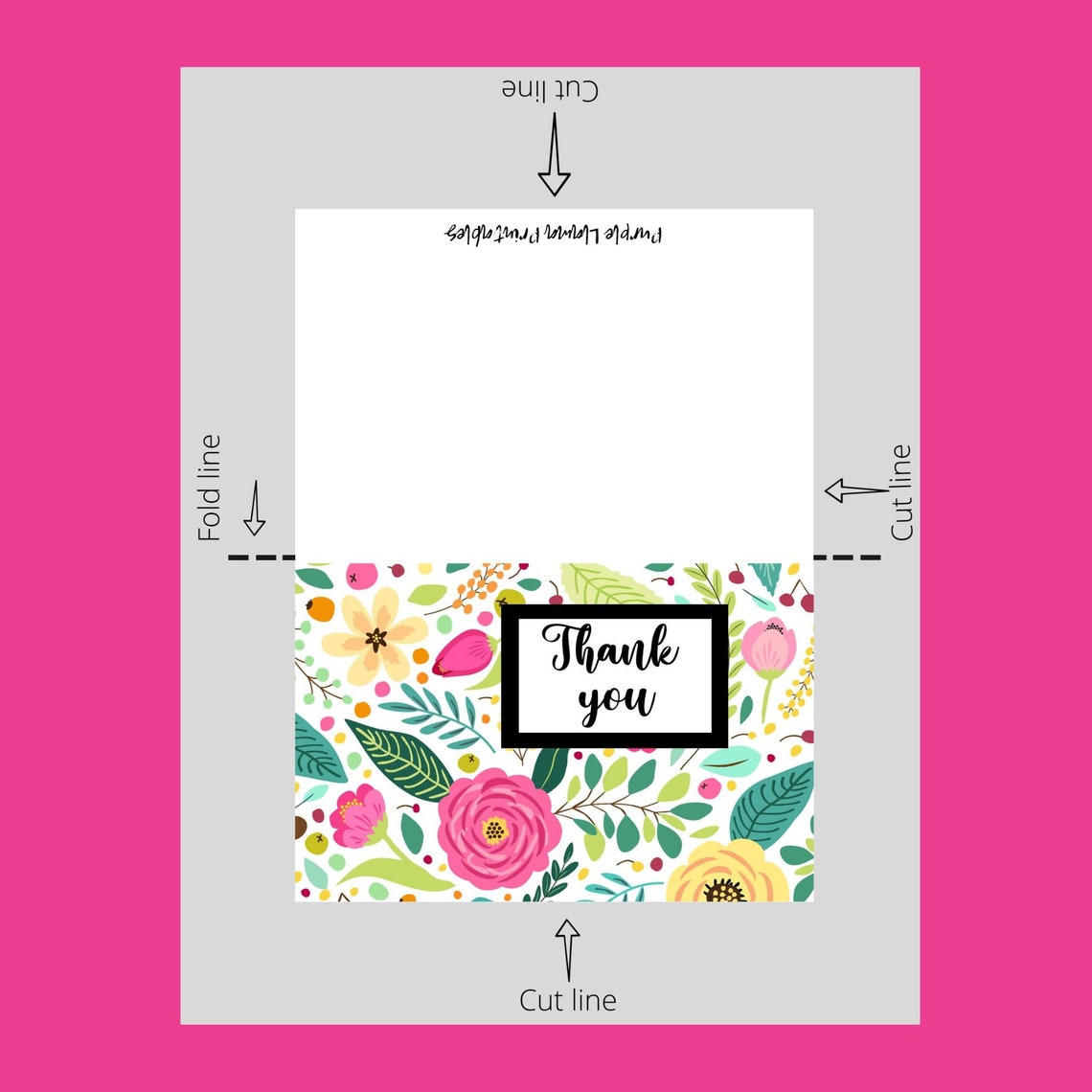 Printable Thank You Card, Thank You Business Card, Thank You Note ...