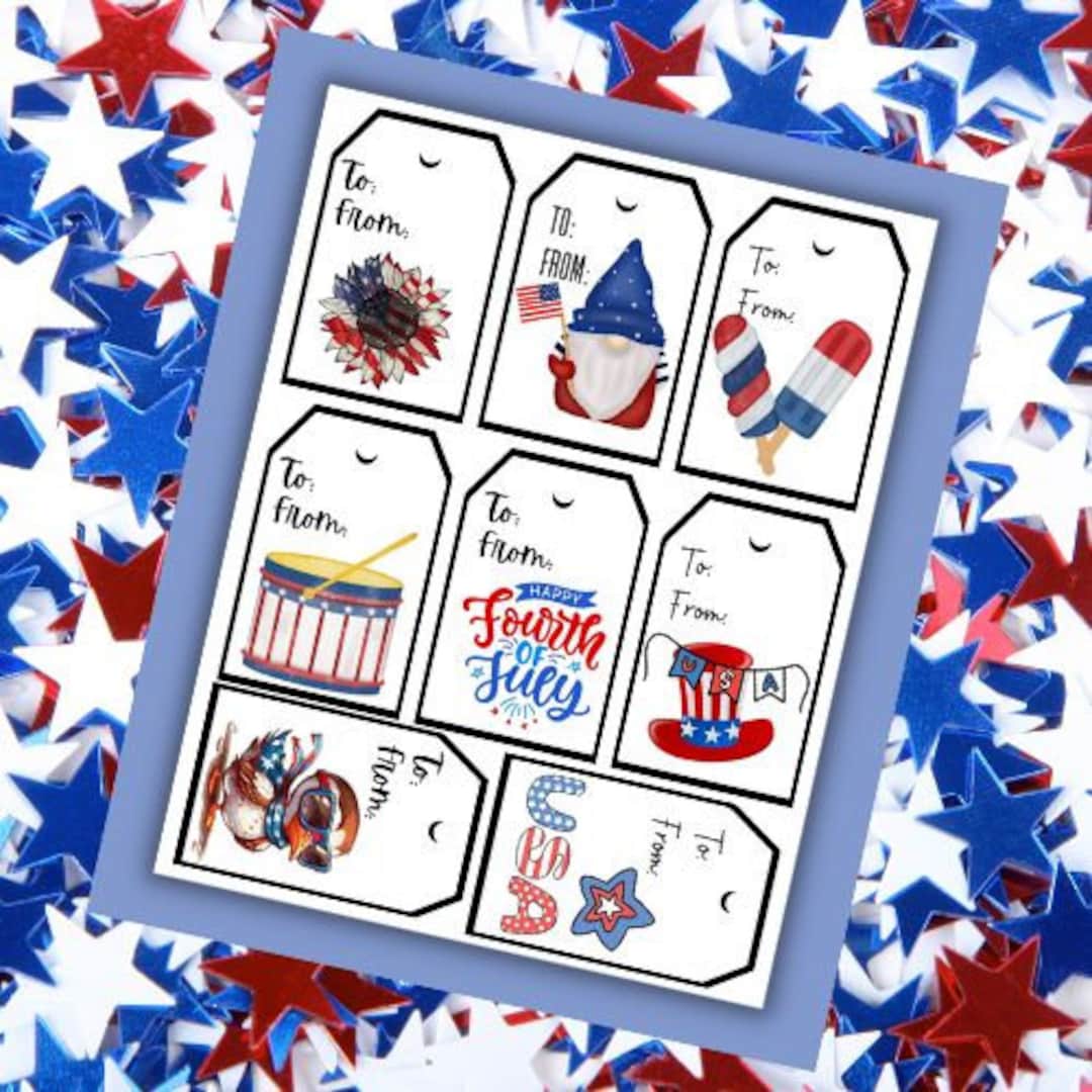 Digital Gift Tags, Patriotic Tags Digital Download, Instant Download ...