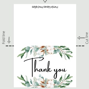 Printable Eucalyptus Thank You Card Floral Thank You Cards Note Wedding ...