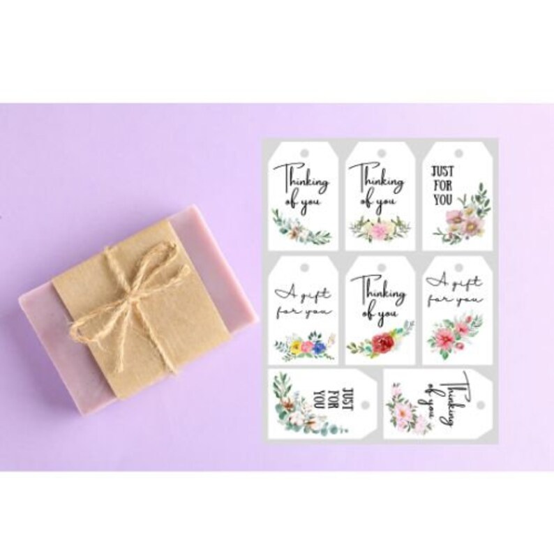 Digital Gift Tags With Flowers, Flower Tag Editable Text Digital ...