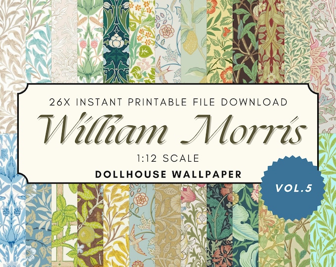 William Morris Miniature Rugs Dollhouse 1:12 Scale X 10 Digital ...