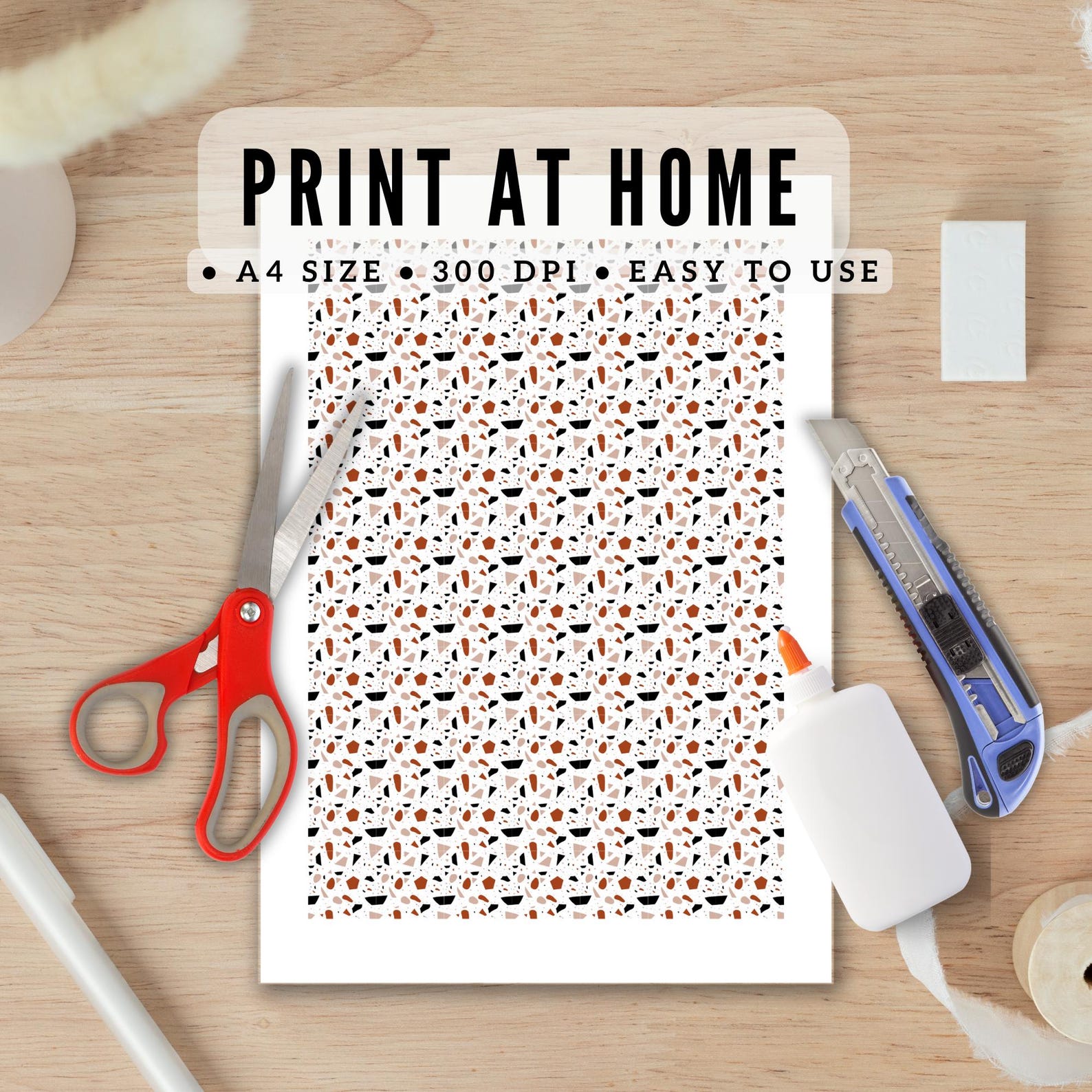 Printable Dollhouse Terrazzo Flooring Tiles 1:12 Scale (digital ...