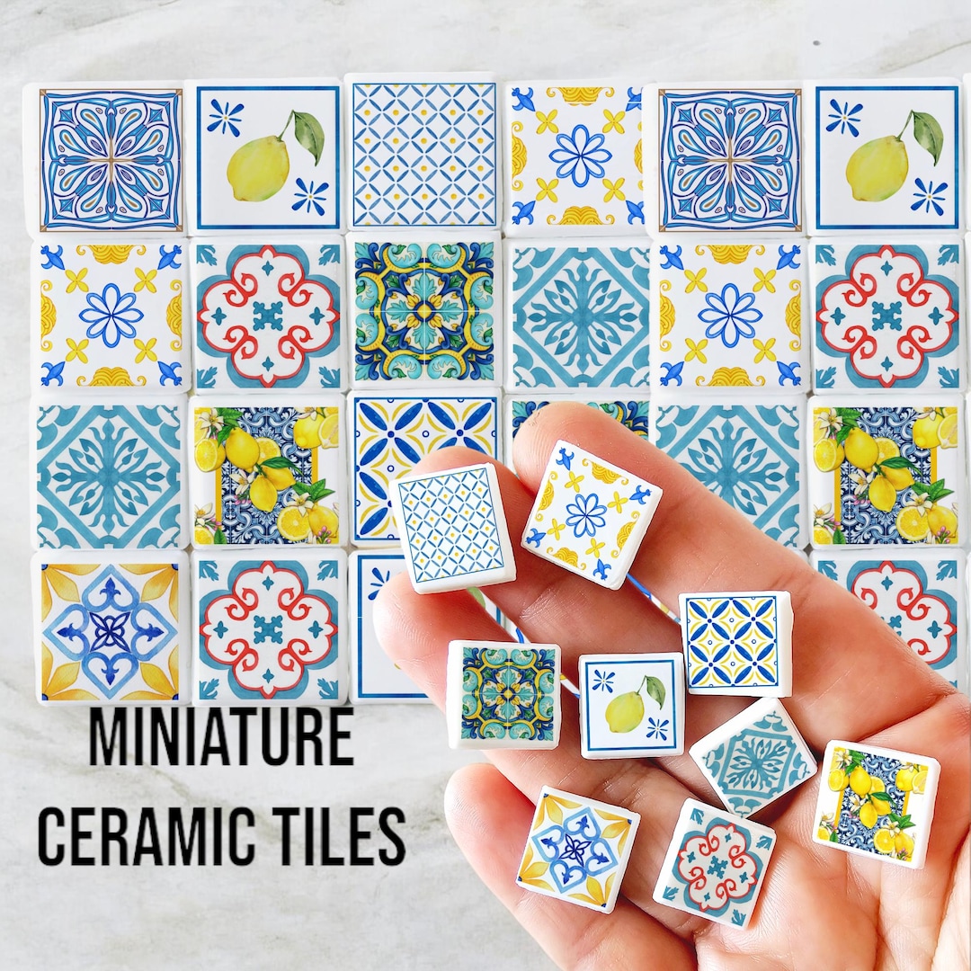 Mediterranean Miniature Ceramic Tiles for Dollhouse Flooring, Italian ...