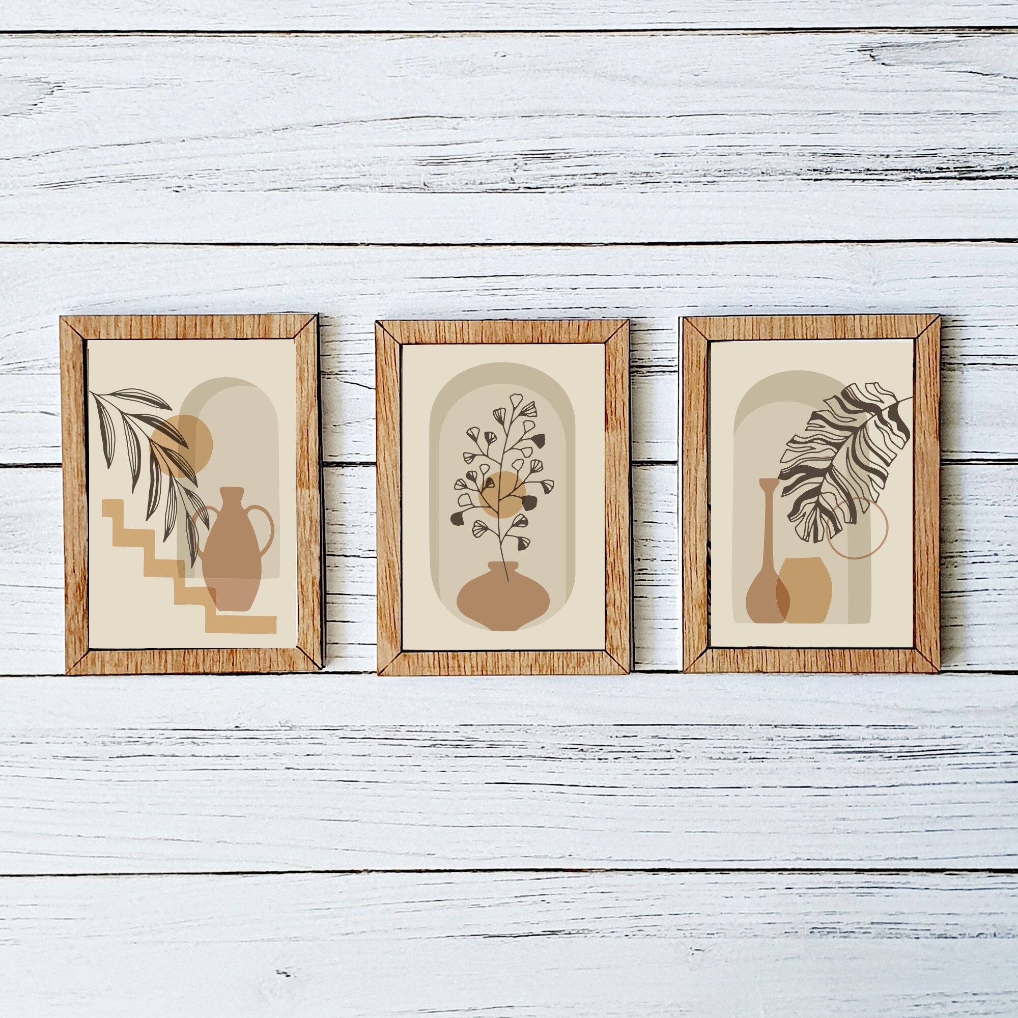 Gallery Wall Set Boho Wall Art Decor handmade Wooden Wood - Etsy