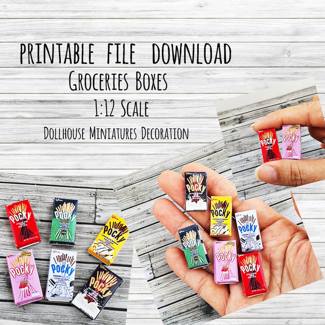 6 Style Miniatures Snack Candy Chocolate POCKY Box Packaging - Etsy