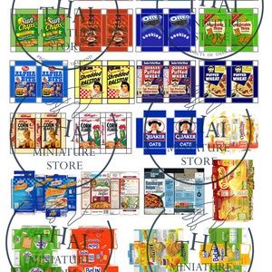 Miniature Grocery Boxes Printable : Dollhouse Food Packaging (printable ...