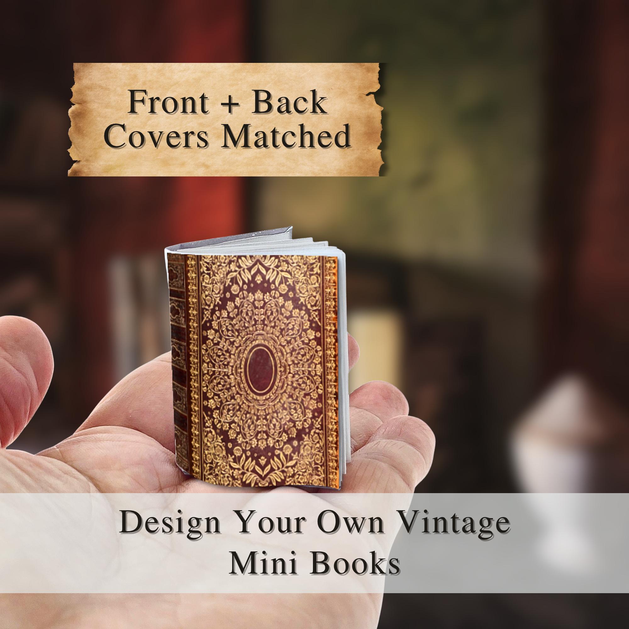 Miniature Book Covers Printable: 80 Vintage Designs, Dollhouse Library ...