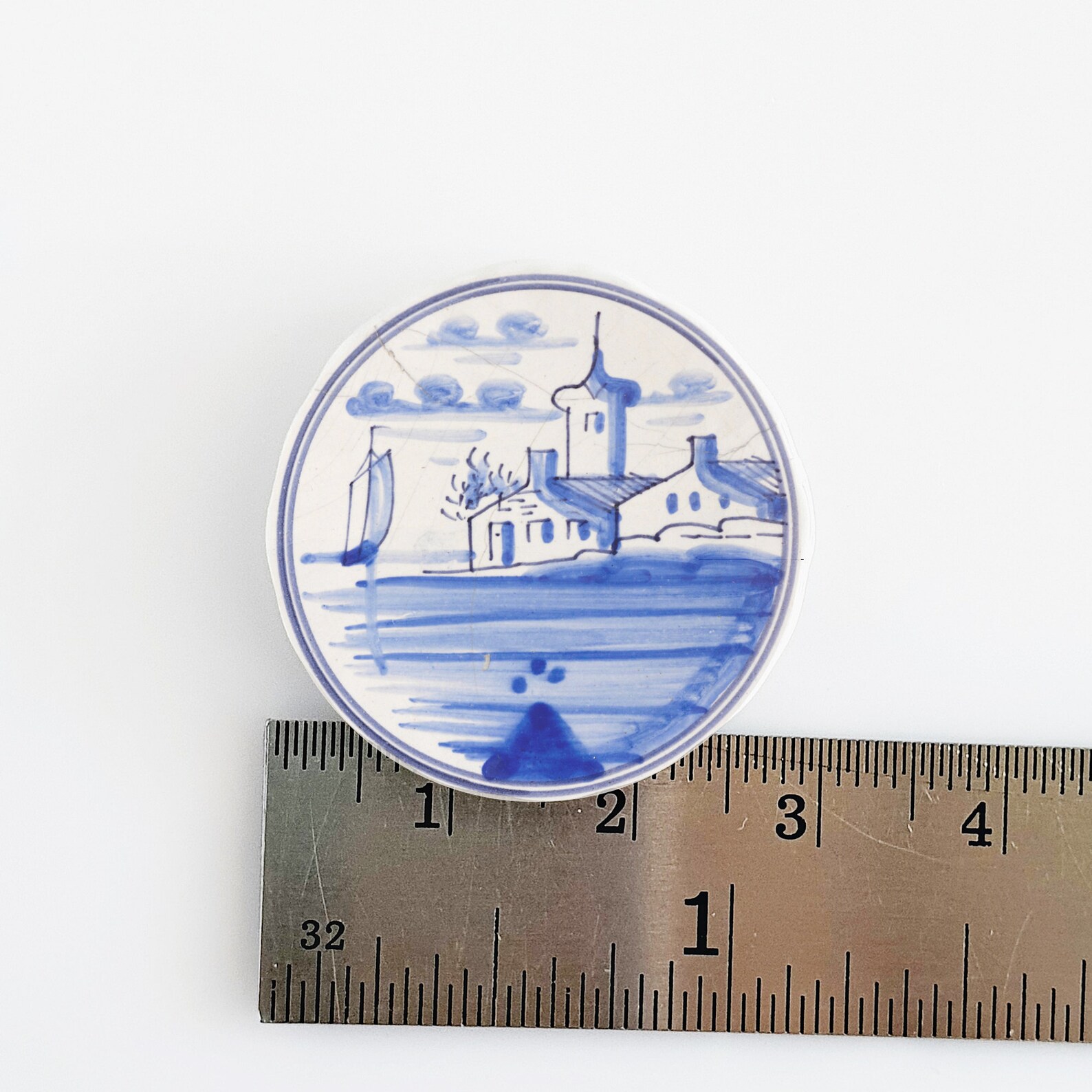 Miniature Blue Vintage Ceramic Plates Set : Dollhouse Accessories ...