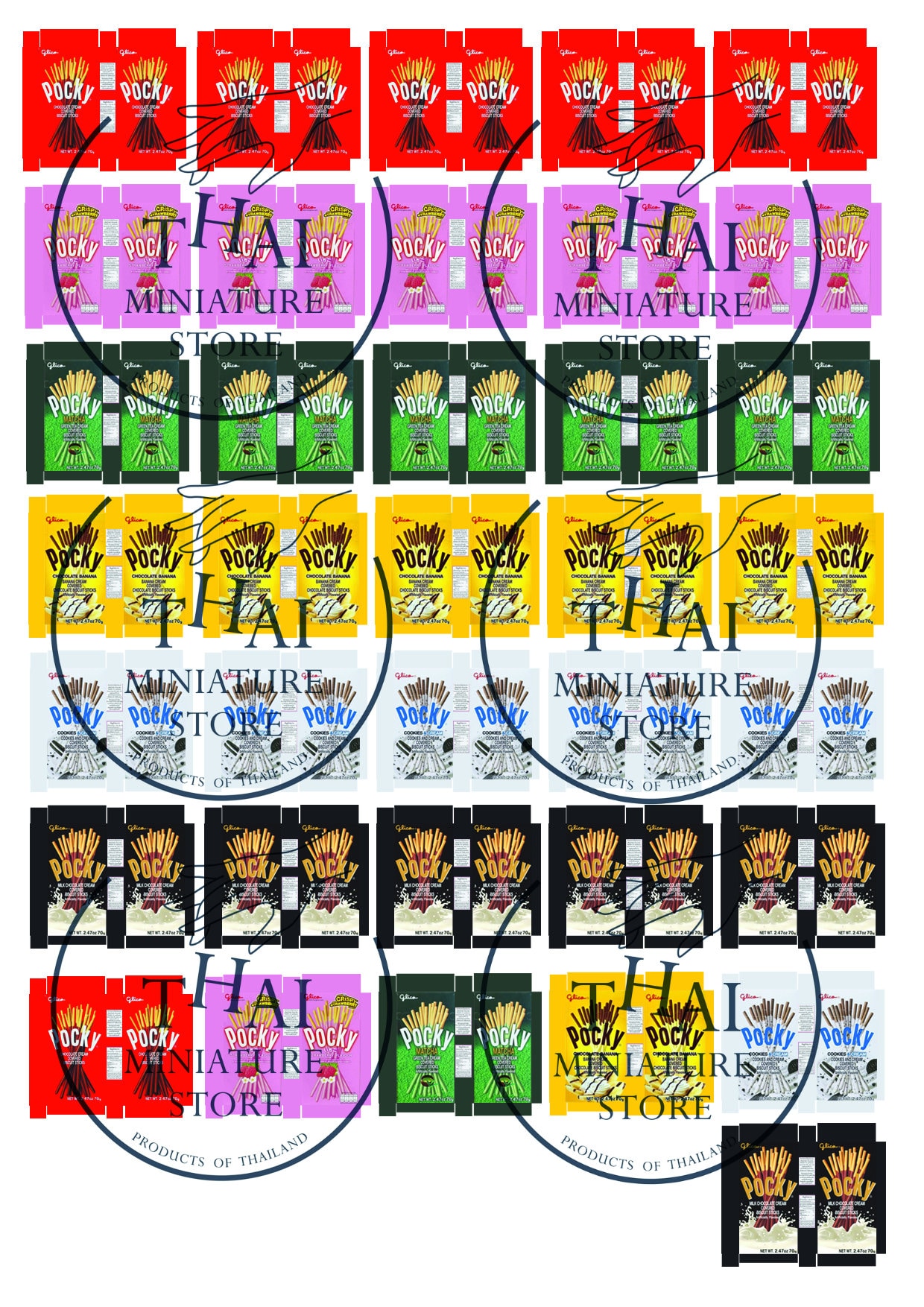 6 Style Miniatures Snack Candy Chocolate POCKY Box Packaging - Etsy