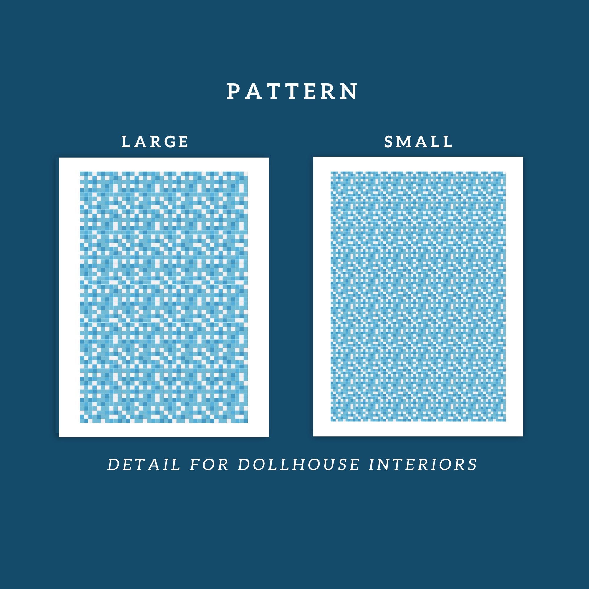 Mosaic Tile Dollhouse Flooring Printables | 22 Printable Miniature ...