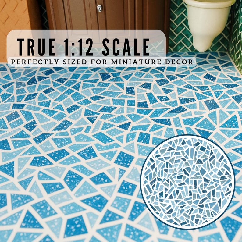 Printable Dollhouse Terrazzo Flooring Tiles 1:12 Scale (digital ...
