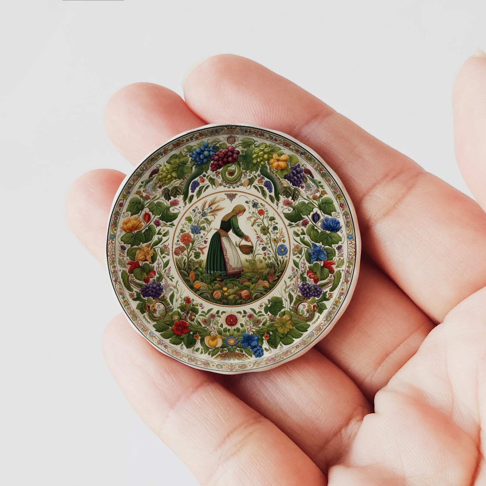 Decorative Miniature Ceramic Plates : Vintage Plate Farmhouse Dollhouse ...
