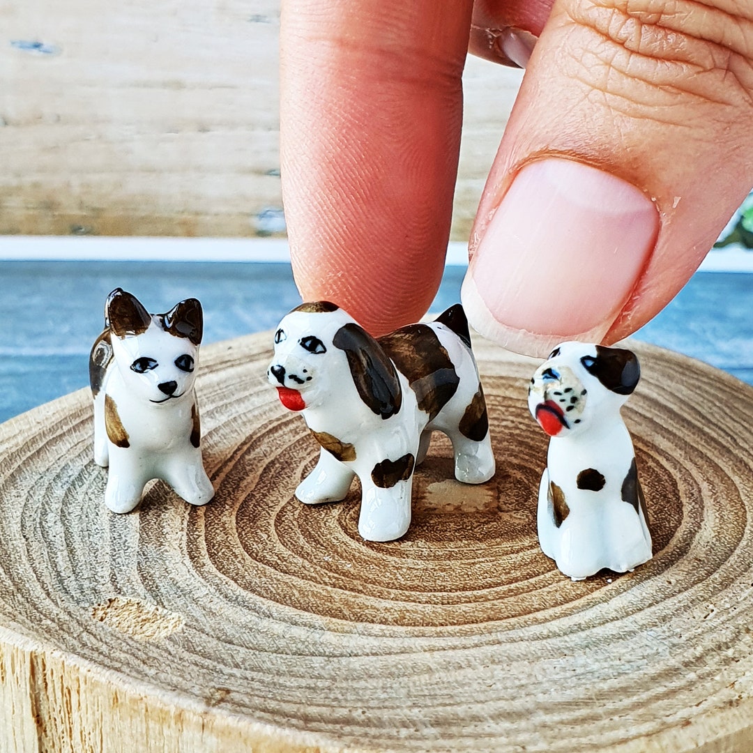 Decorative Miniature Ceramic Tiny Dog , Animal Sculpture, Gifted ...